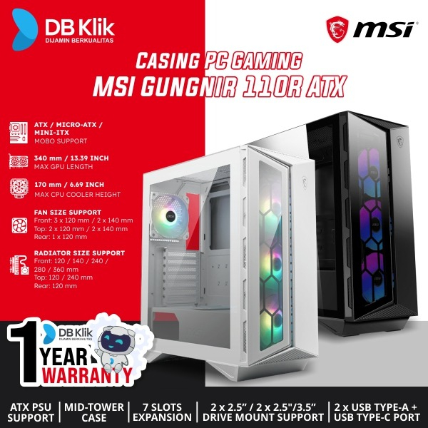Jual Casing PC Gaming MSI Gungnir 110R ATX - MSI MPG Gungnir 110R Case ...