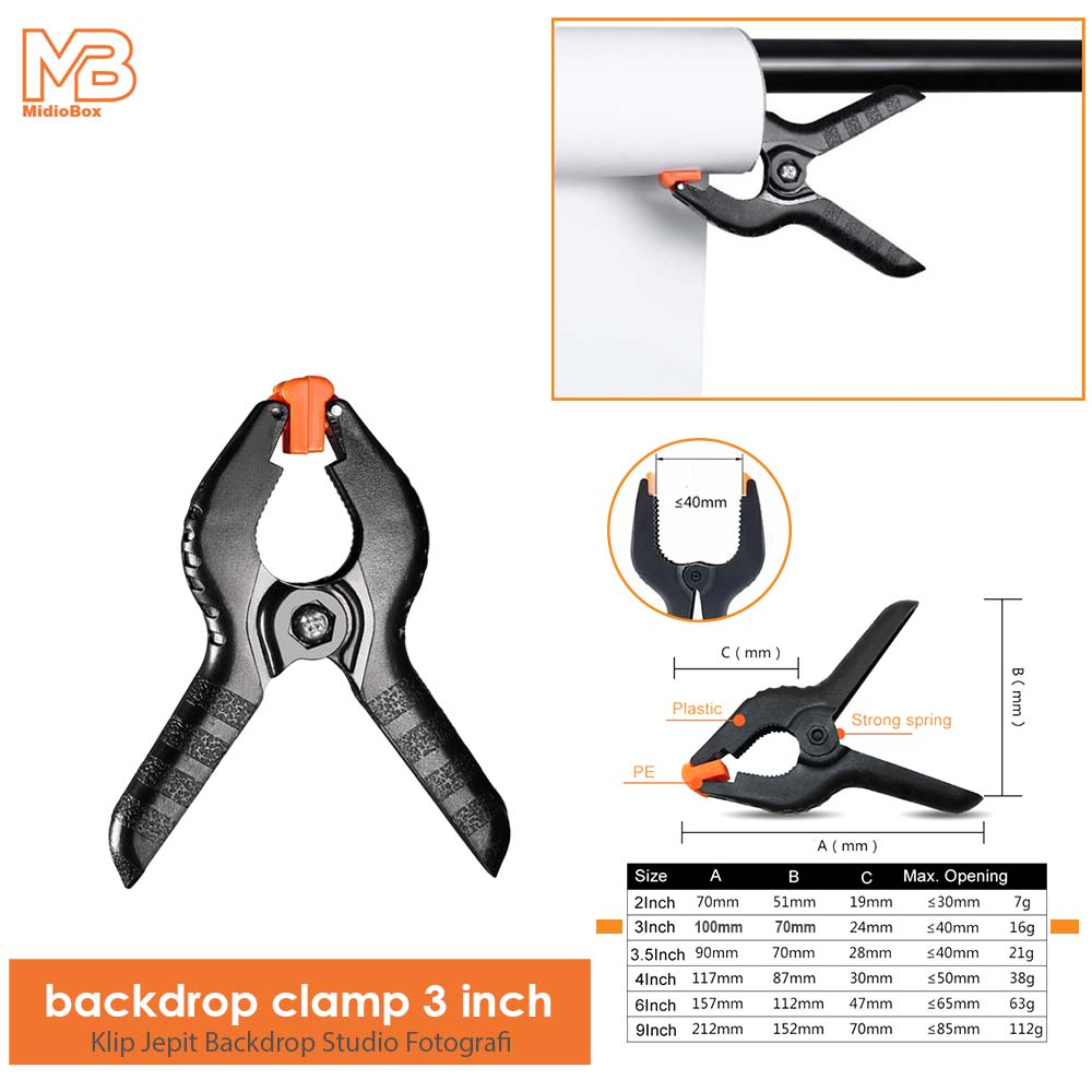 Jual Klip Orange Backdrop Clamp Studio Fotografi Penjepit Background3 ...