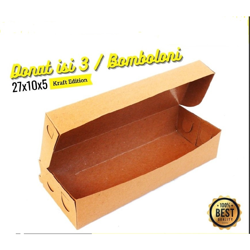 Jual 27x10x5 Dus Donat isi 3 Box Laminasi Kotak Donut Bomboloni ...