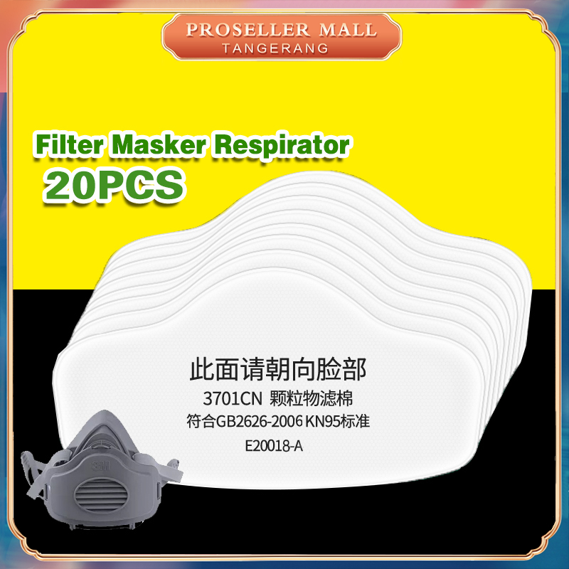 Jual 20Pcs 3M 3701CN Cotton Filter Masker Respirator Untuk Masker Respirator 3200/3700 | Shopee ...