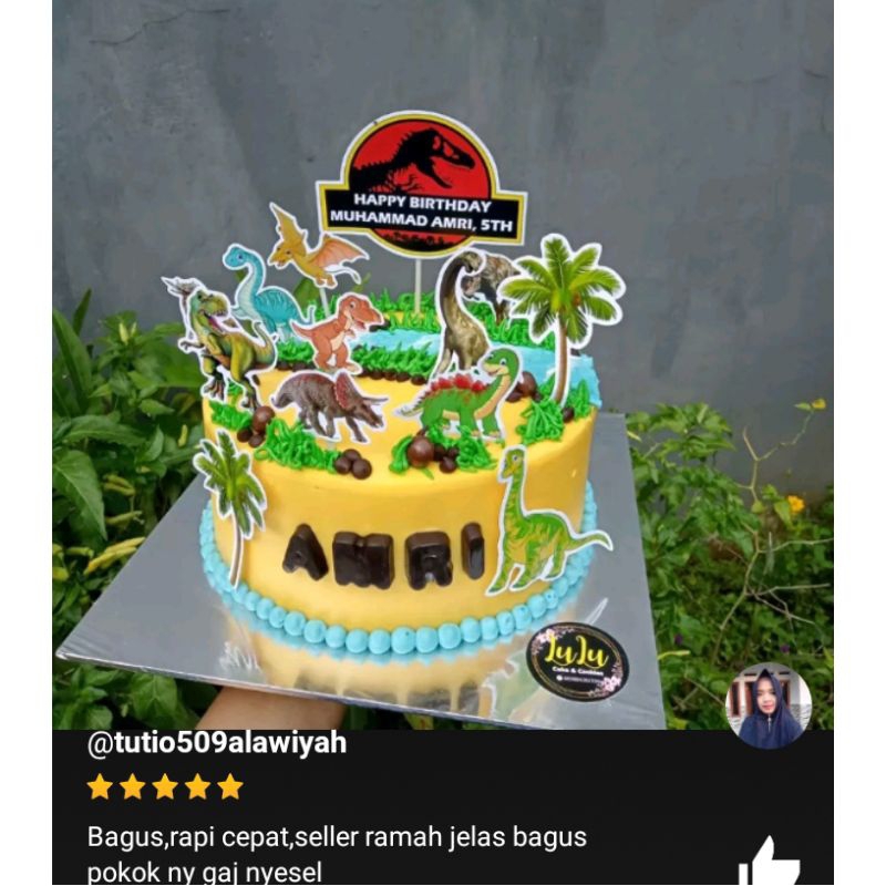 Jual Topper Cake Dinosaurus Real dan Kartun gratis tambah nama, usia ...