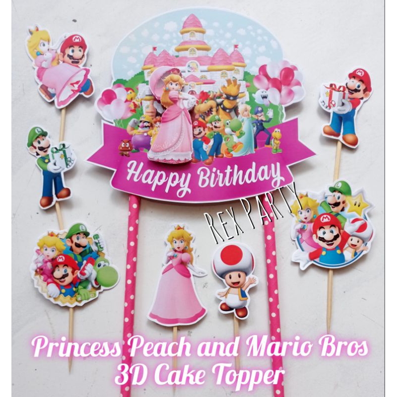 Jual Princess Peach Cake Topper/ Topper Kue Princess Peach/Princess ...