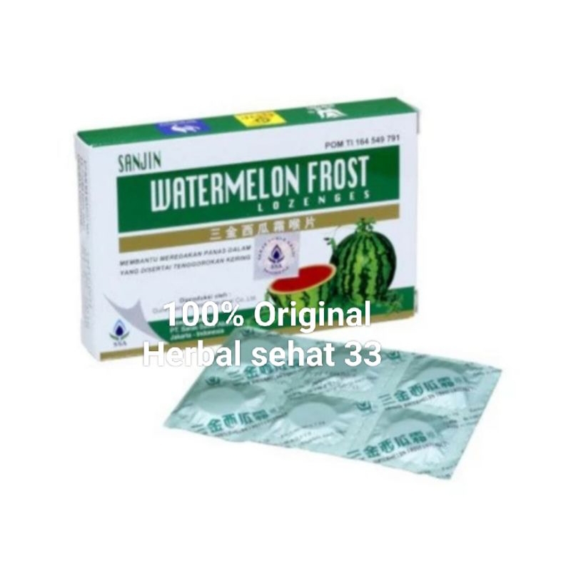 Jual sanjin watermelon frost lozenges permen tenggorokan dan sariawan ...