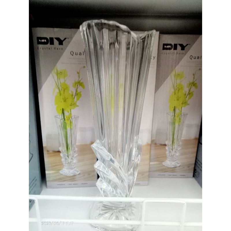 Jual vas kaca kristal-pot bunga kaca tinggi produk keseluruhan 18cm ...