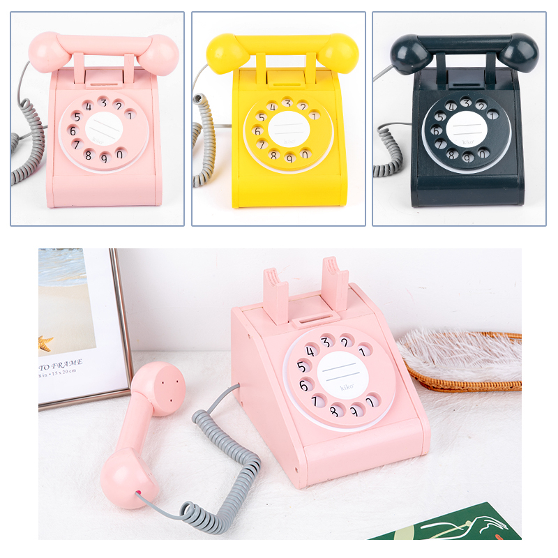 Jual Kiko Wooden Toy Telephone mainan edukasi telepon handphone kayu ...