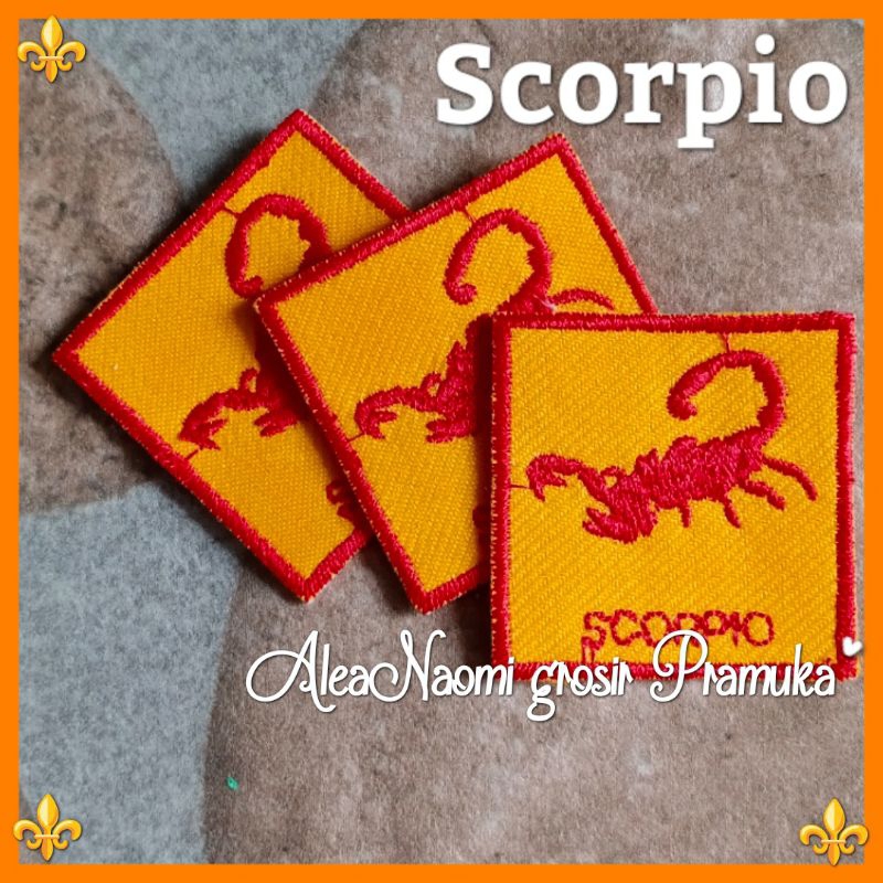 Jual Tanda regu pramuka putra bordir tanda regu hewan Scorpio bordir ...