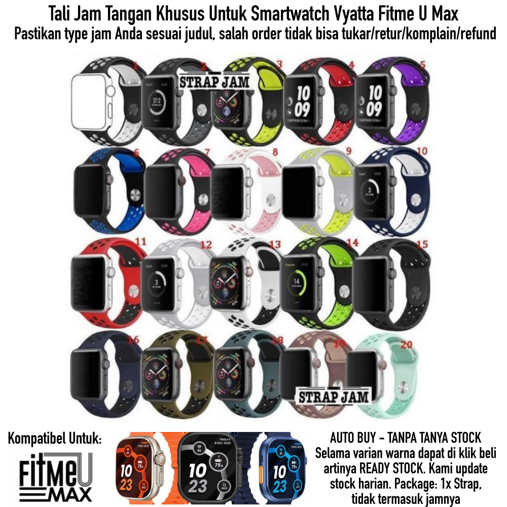 Jual Tali Jam Tangan Smartwatch Vyatta Fitme U Max - Large Nike Sporty ...