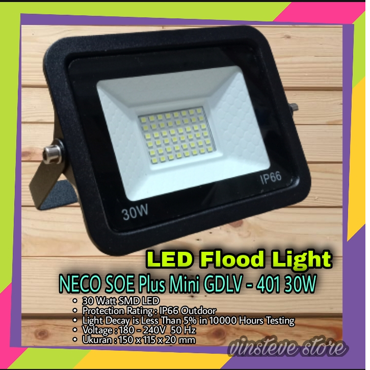 Jual Lampu Sorot LED NECO SOE Plus Mini 30 W atau LED Flood Light 30 ...
