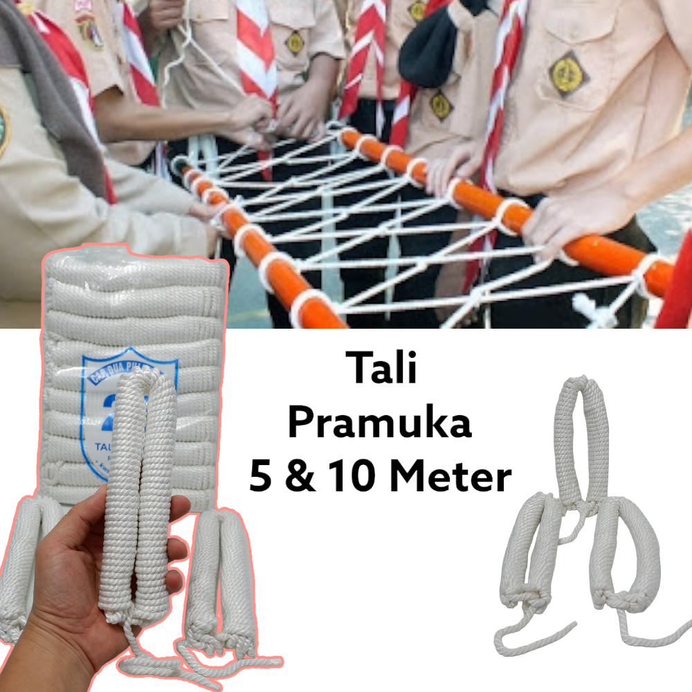 Jual Tali Tambang Tali Koor Kur Pramuka 5 M 10 M Tali Marlon Putih ...