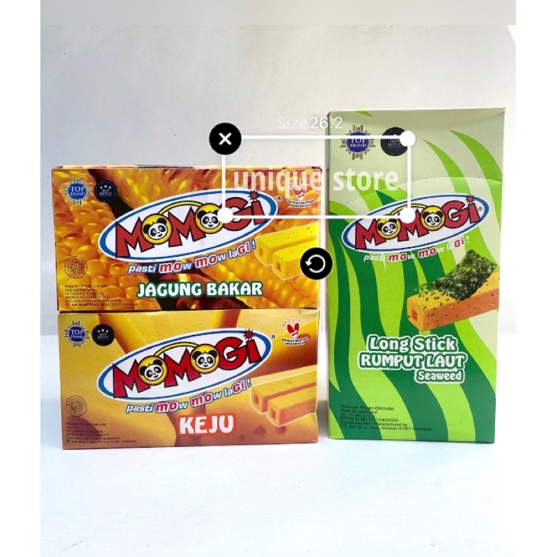 Jual Momogi snack stick rasa keju jagung bakar rumput laut 1 box | Shopee Indonesia