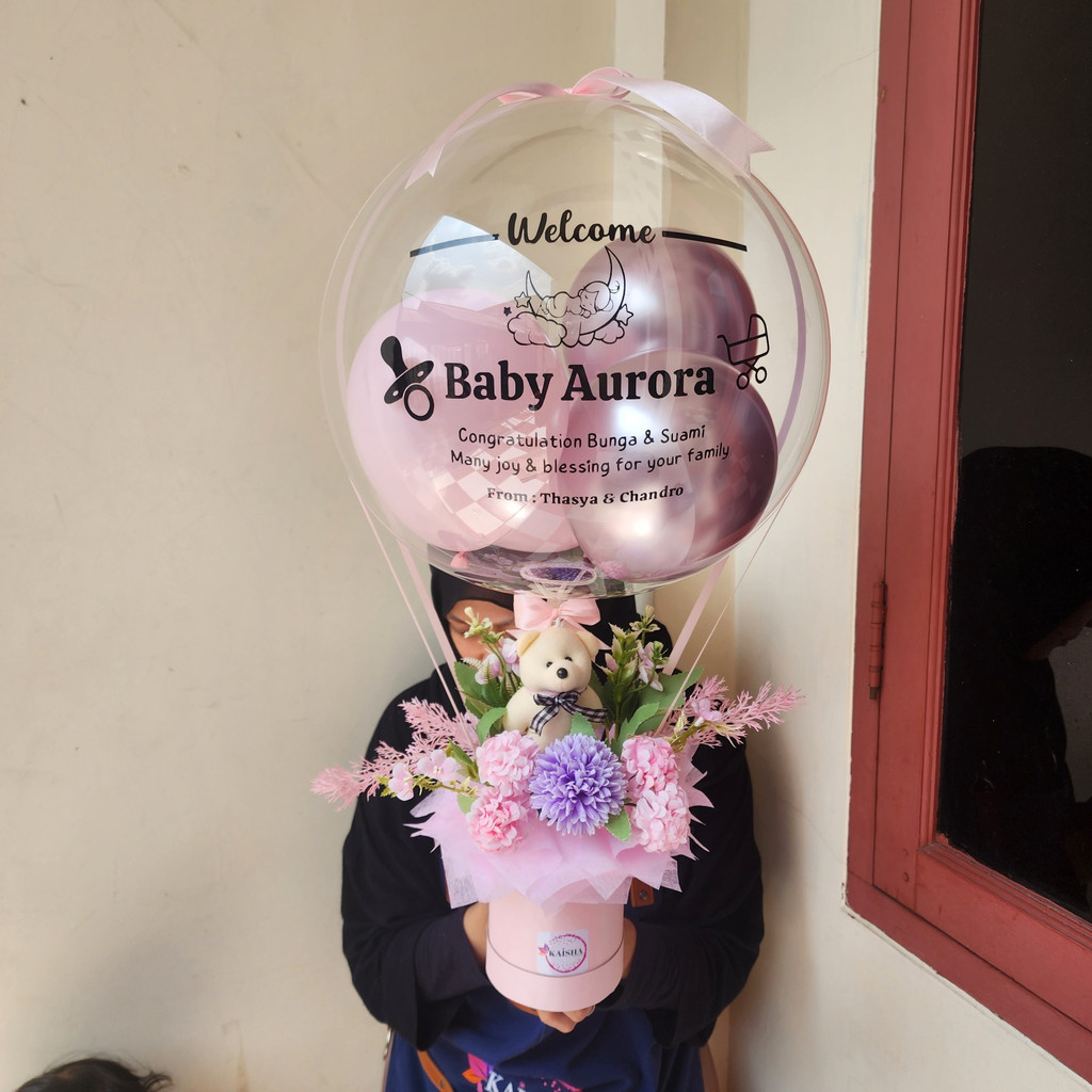 Jual Buket Balon SMALL Bunga Bucket Balon Boneka mini | Shopee Indonesia