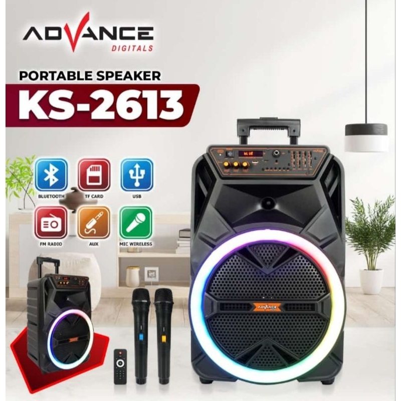 Jual ADVANCE SPEAKER PORTABLE BLUETOOTH 12 INCH KS-2613 | Shopee Indonesia