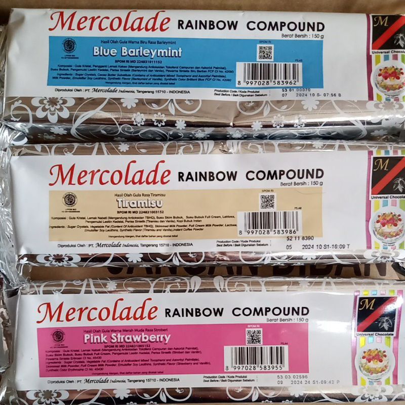 Jual coklat rainbow mercolade compound 150gr varian rasa dan warna ...