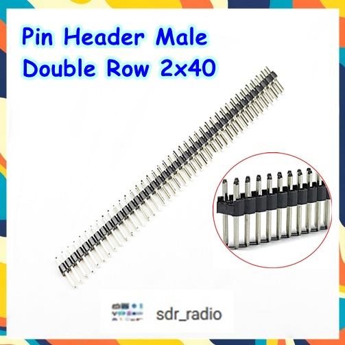 Jual PIN HEADER MALE STRIP DOUBLE ROW 2X40 2.54MM BLACK HITAM | Shopee Indonesia