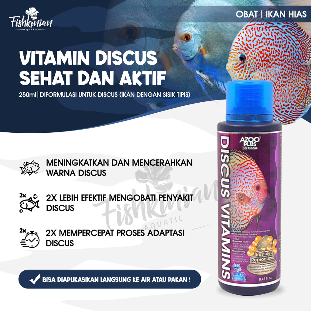 Jual Azoo Plus | Azoo Plus Discus Vitamin 250 Ml - Vitamin Untuk Ikan ...