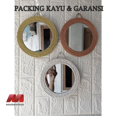 Jual Aesthetic mirror bulat Kaca Cermin dinding bulat Round frameless ...