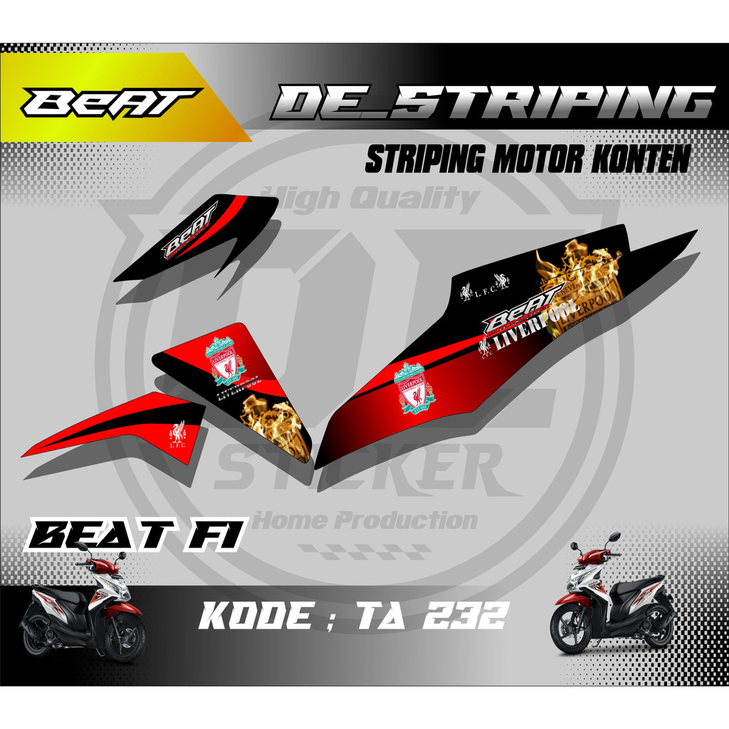Jual Liverpool!!!Striping Sticker Variasi Motor Beat Fi 2013-2015 Semifull Motif Balab Keren ...