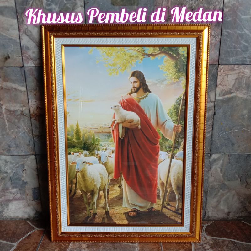 Jual POSTER TUHAN YESUS / Bingkai Kaca Hiasan dinding / Khusus Pembeli ...