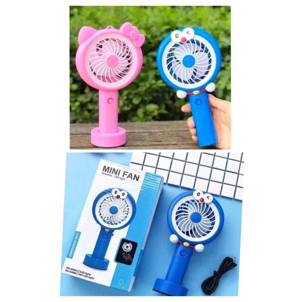 Jual COD Kipas Mini Genggam LED Karakter Mini Fan Light Doraemon ...