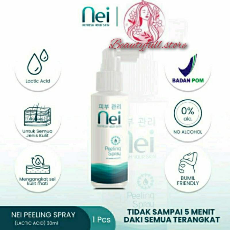 Jual NEI PEELING SPRAY / PERONTOK DAKI / PEMBERSIH KULIT 90ML | Shopee ...