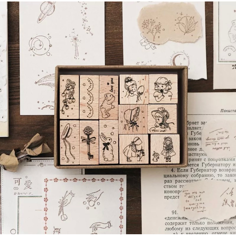 Jual ECER wooden rubber stamp for scrapbook journal journaling bujo ...