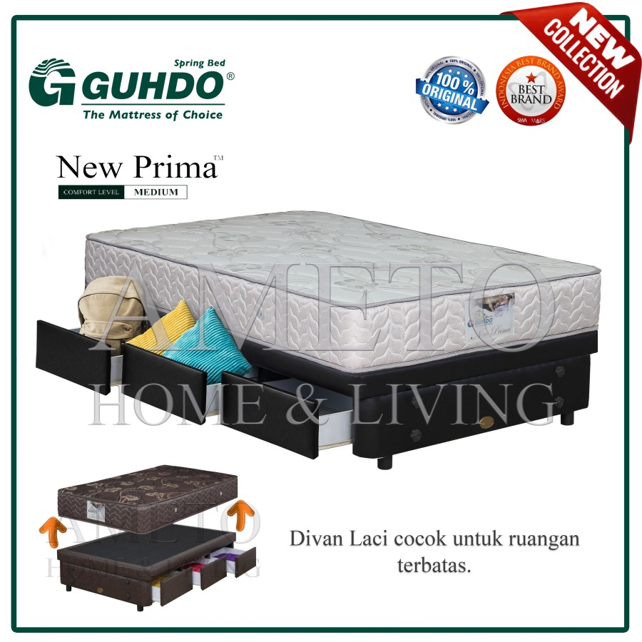 Jual Guhdo Springbed New Prima Divan Drawer Laci TANPA SANDARAN 90, 100, 120, 140 x 200 cm ...