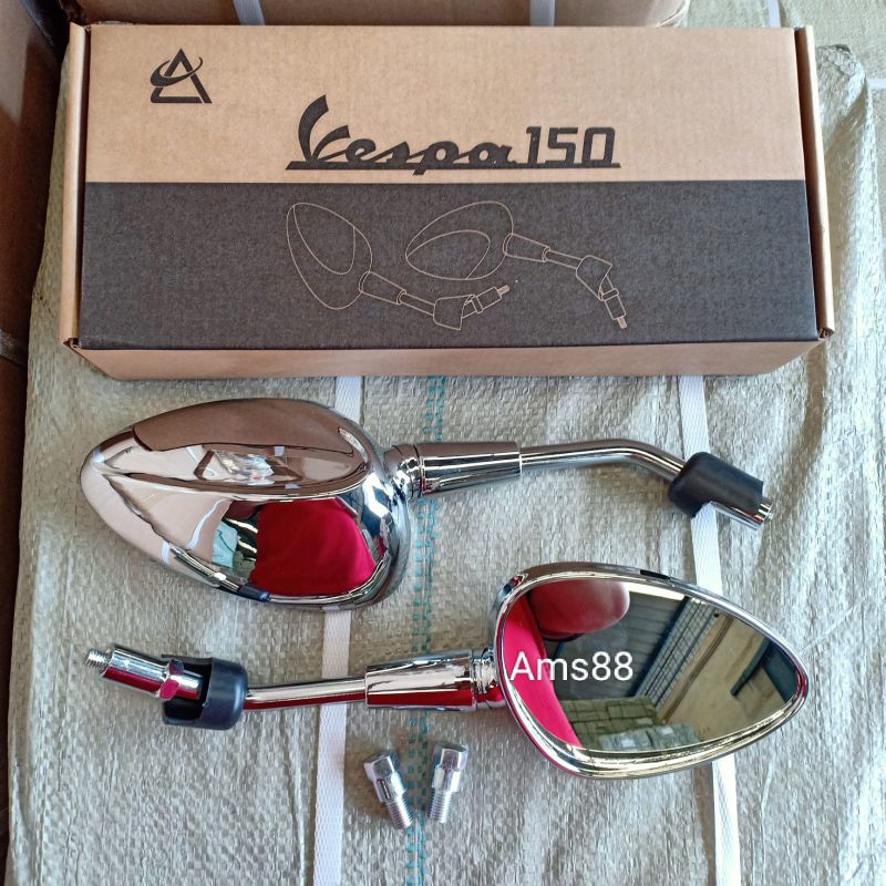 Jual SPION MOTOR SPION VESPA BLACK DAN CROME UNIVERSAL VESPA | Shopee ...