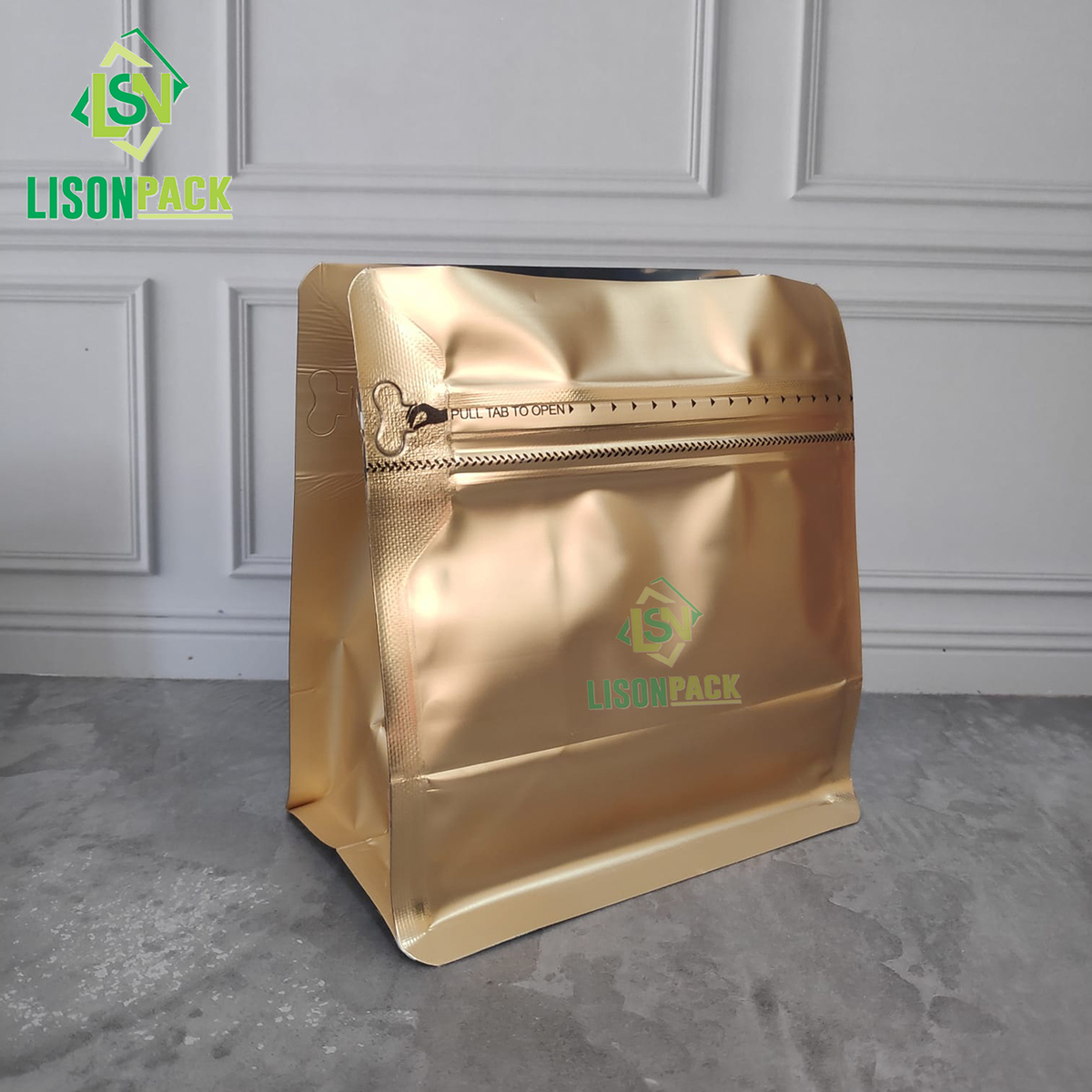 Jual Kemasan Flat Bottom Gold Persegi 150gr | Kemasan Zipper | Kemasan ...