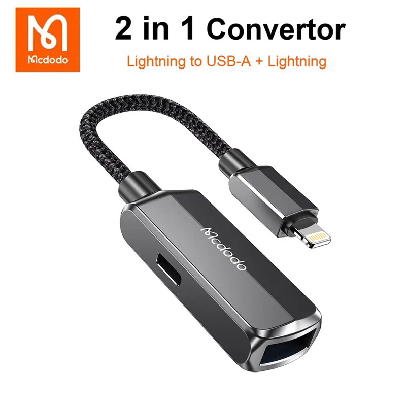 Jual Mcdodo OTG 2 in 1 Converter Lightning to USB A 3.0 + Lightning ...