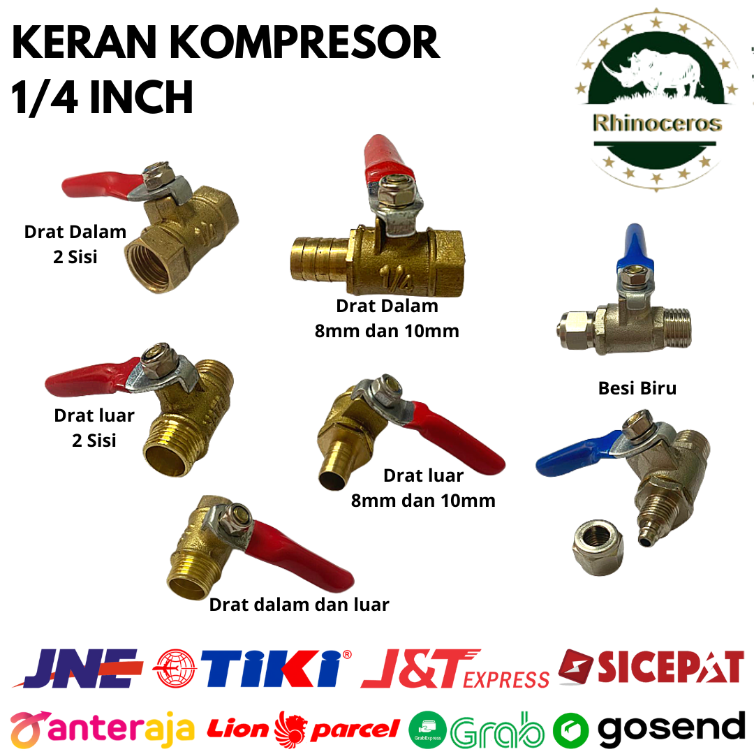 Jual Kran Angin Kompresor Kuningan 1/4Inch Stop Keran Kompresor ...