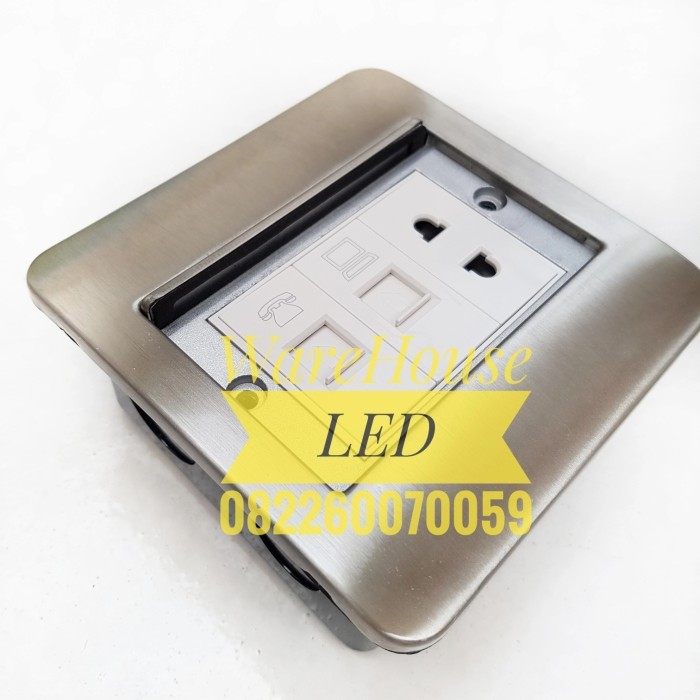 Jual Stop Kontak Lantai Meja 3 Modul HIDE Isi stopkontak ARDE EU 2Pin ...