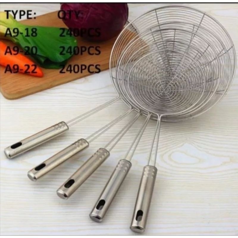 Jual saringan gorengan stainless/saringan gangang panjang uk diameter ...