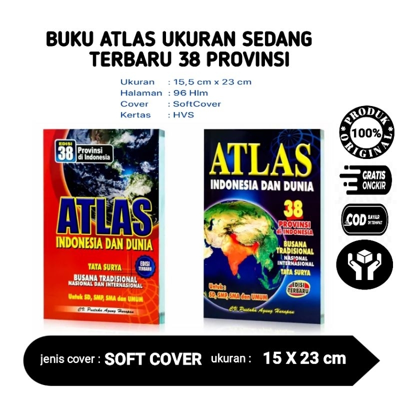 Jual BUKU ATLAS 38 PROVINSI EDISI TERBARU ATLAS INDONESIA DAN DUNIA ...