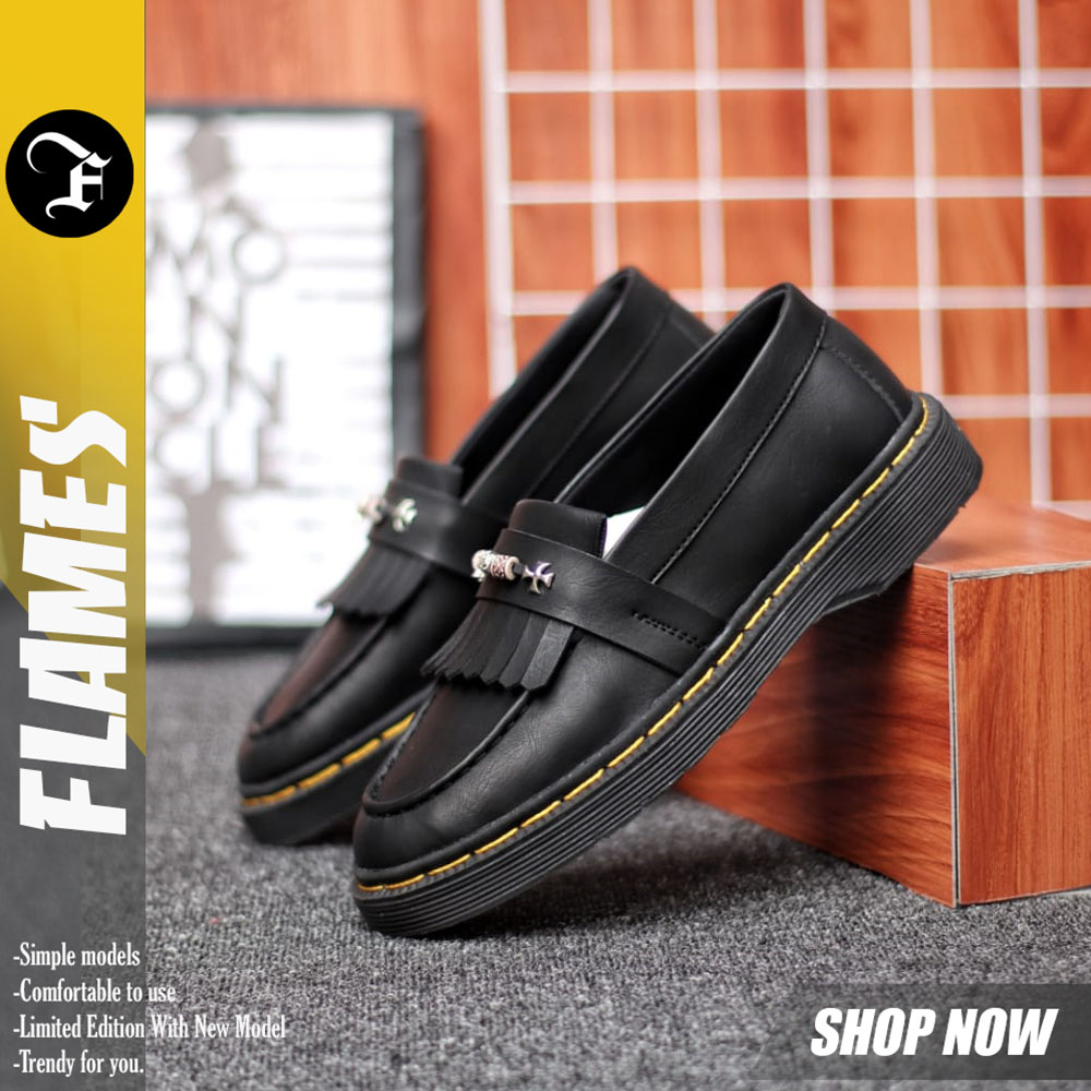 Jual FLAMES AKESI - Sepatu Loafers Docmart Pria Casual Formal Pantofel ...