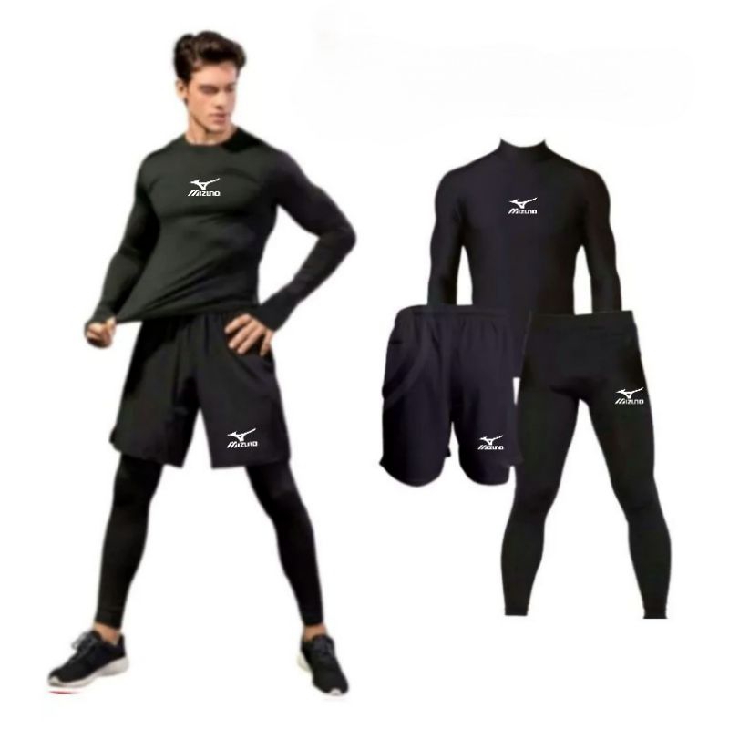 Jual FULL SET BAJU MANSET LEGGING PANJANG CELANA PENDEK PRIA SPORT ...