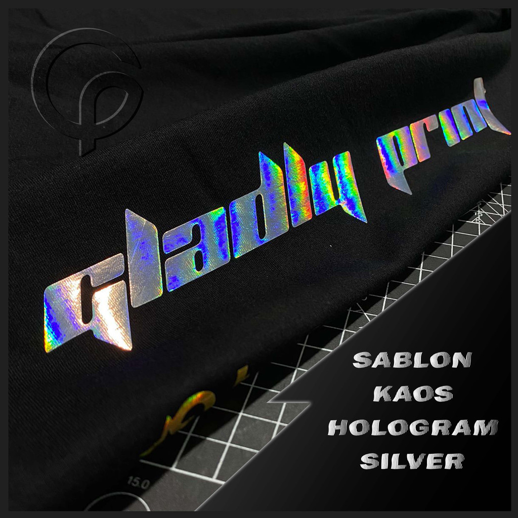 Jual SABLON KAOS POLYFLEX HOLOGRAM SILVER SATUAN LUSINAN BEBAS DESAIN ...