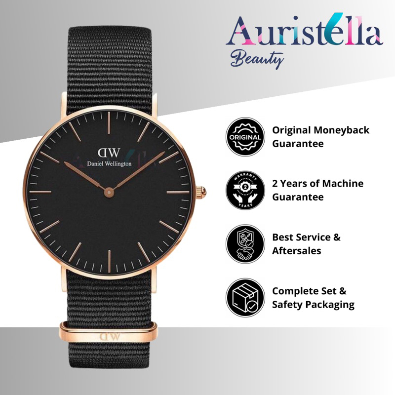 Jual JAM TANGAN DANIEL WELLINGTON CLASSIC CORNWALL BLACK ROSE GOLD 36MM DW ORIGINAL | Shopee ...