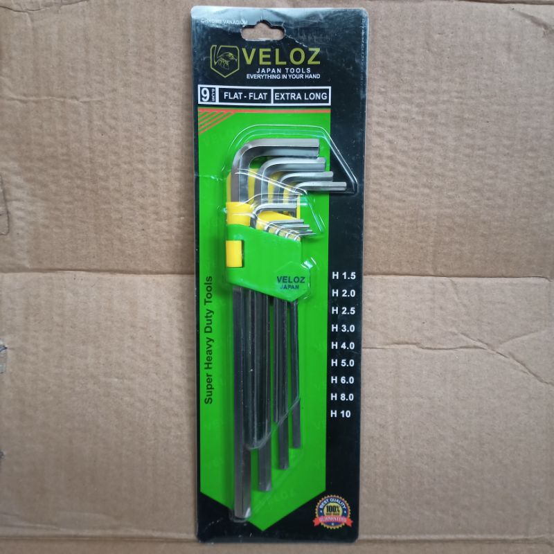 Jual TEKIRO Kunci L Panjang Set 8 pcs 2-10 mm | Hex Key Extra Long Set ...