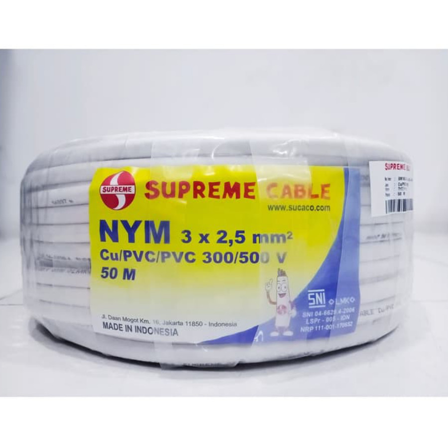 Jual kabel nym 3x2.5 50m supreme engkel kawat instalasi | Shopee Indonesia