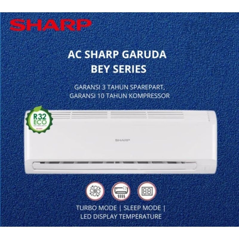 Jual Ac sharp 1pk a9bey 1 pk turbo cool 760watt garansi mesin 10 tahun ...