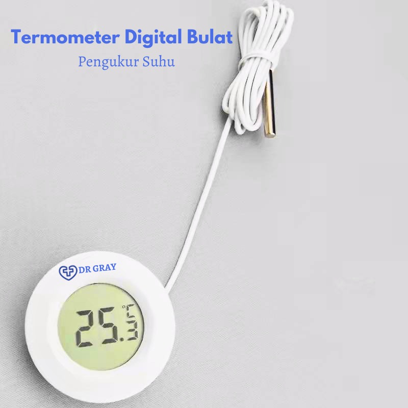 Jual Termometer Digital DR GRAY Bentuk Bulat LCD Display Pengukur Suhu ...