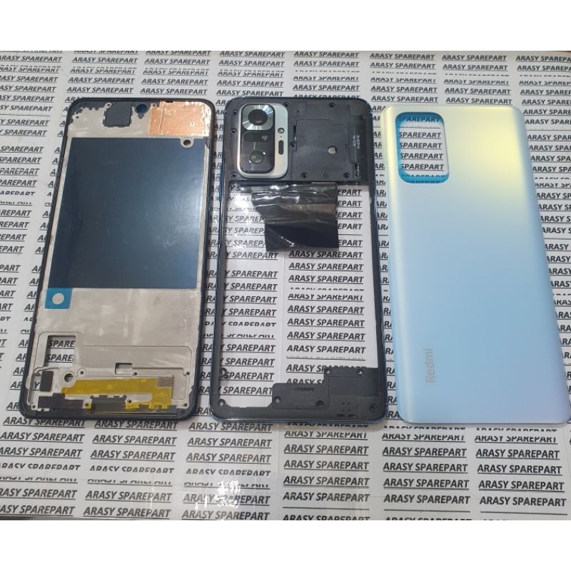 Jual Housing Kesing Casing Backdoor Fullset Xiaomi Redmi Note 10 Pro Fullset Tulang Frame ...