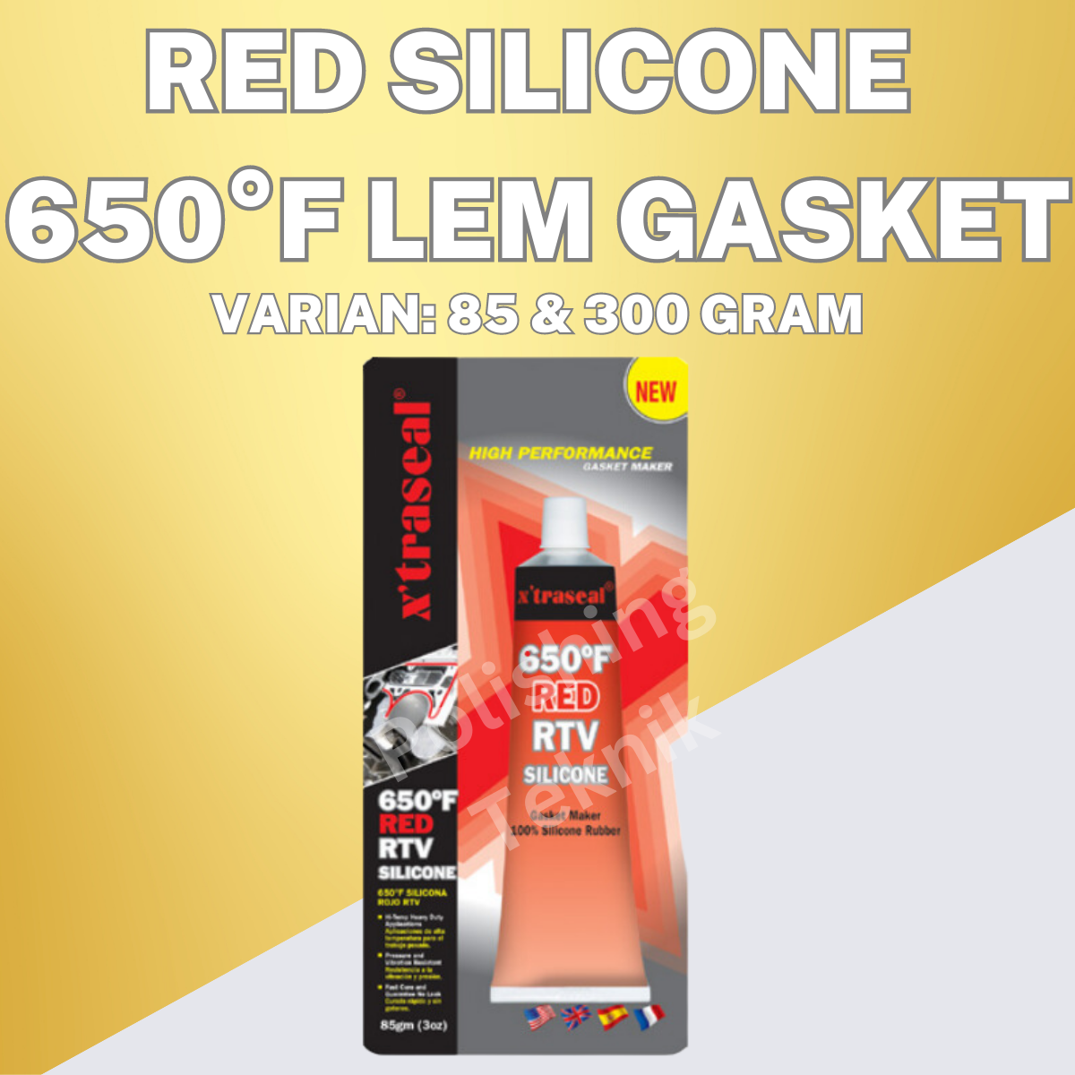 Jual Xtraseal red RTV silicone sealant high temp 650*F 85 & 300g ...