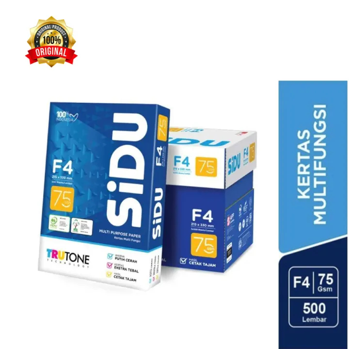 Jual Kertas HVS Sinar Dunia F4 Folio SIDU 75 GSM Copy Paper 1 Rim | Shopee Indonesia