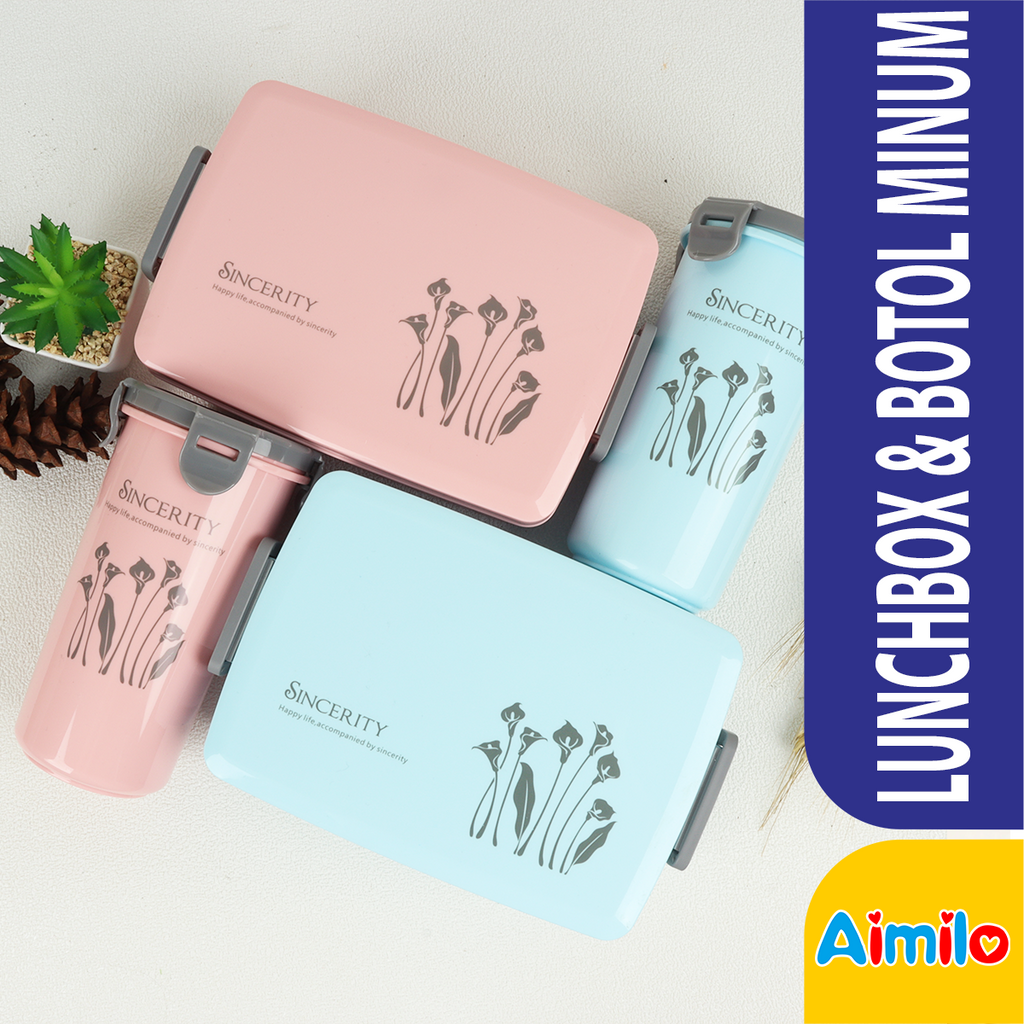Jual Lunch Box + Botol Minum / Kotak Bekal Set / Kotak Makan Anak dan ...