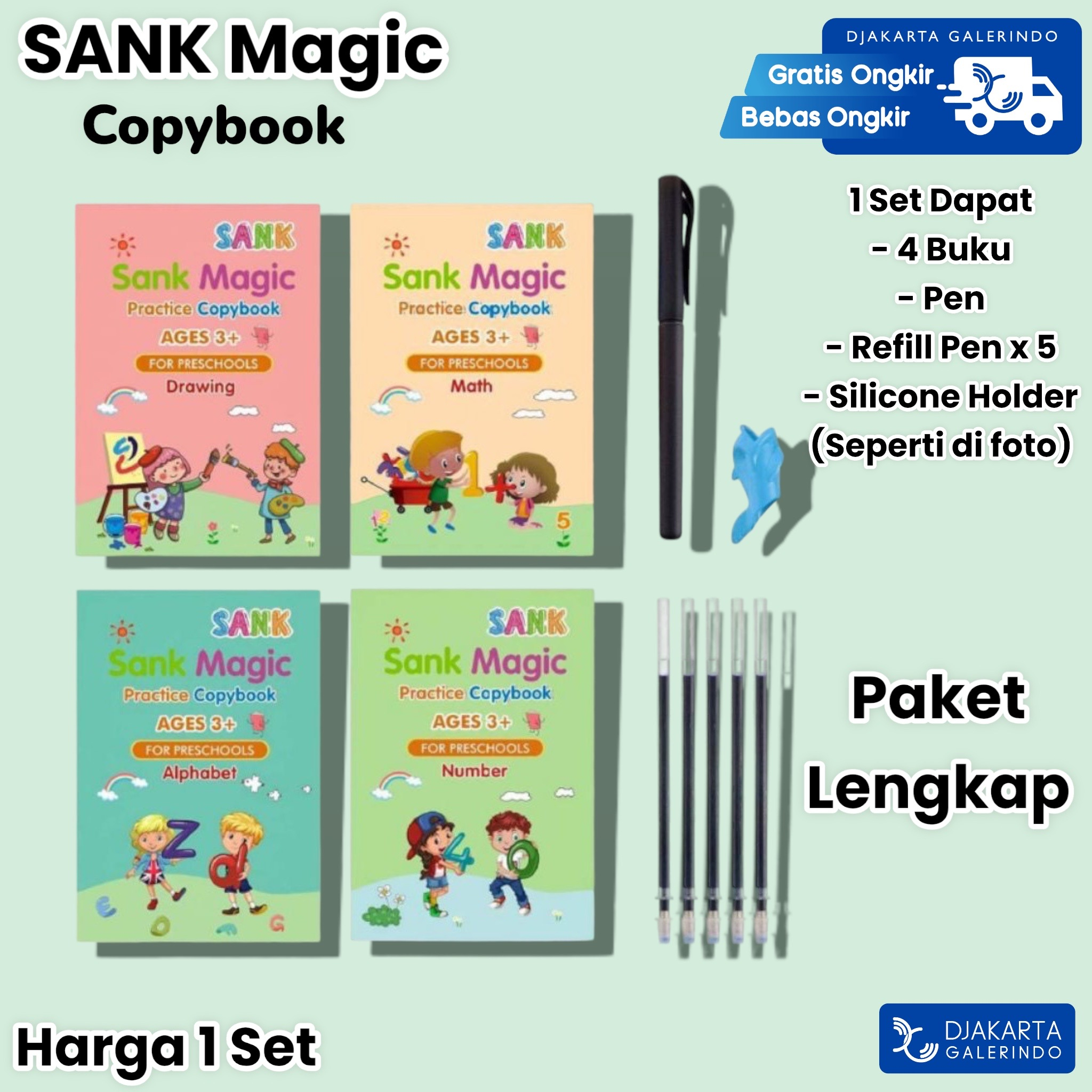 Jual SANK Magic Book 1 SET ISI 4 BUKU + PULPEN Buku Belajar anak ...