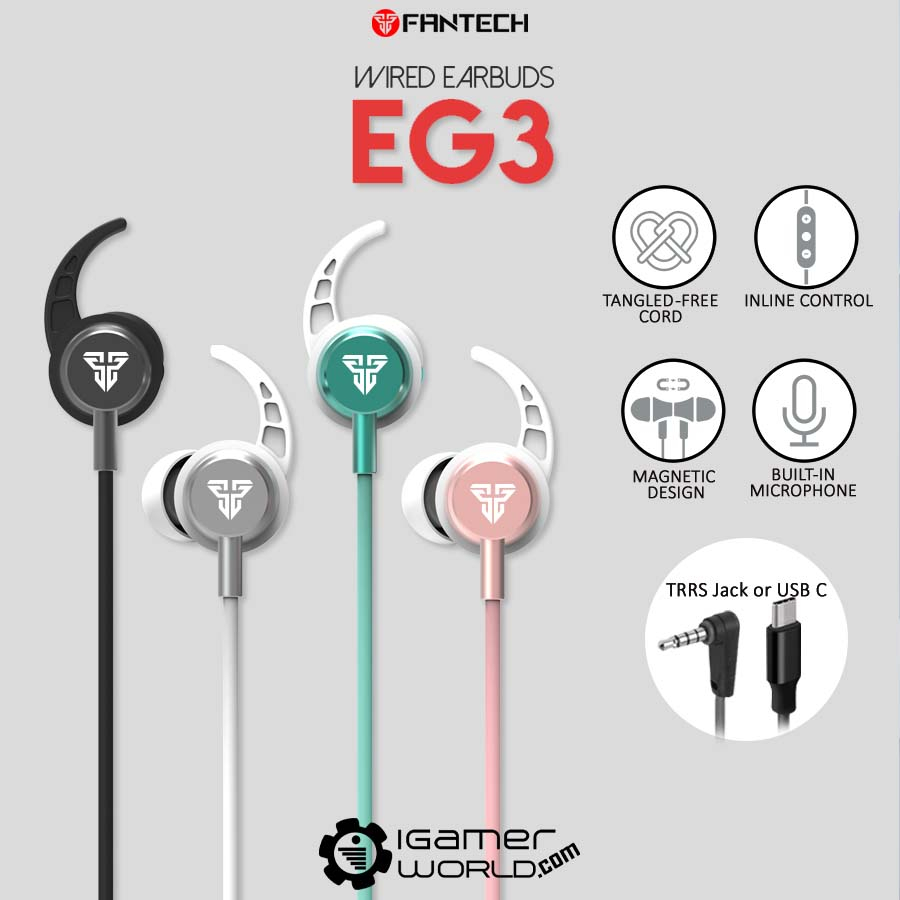 Jual Fantech EG3 Earbuds Premium Alluminium Alloy Magnetic Earphone ...