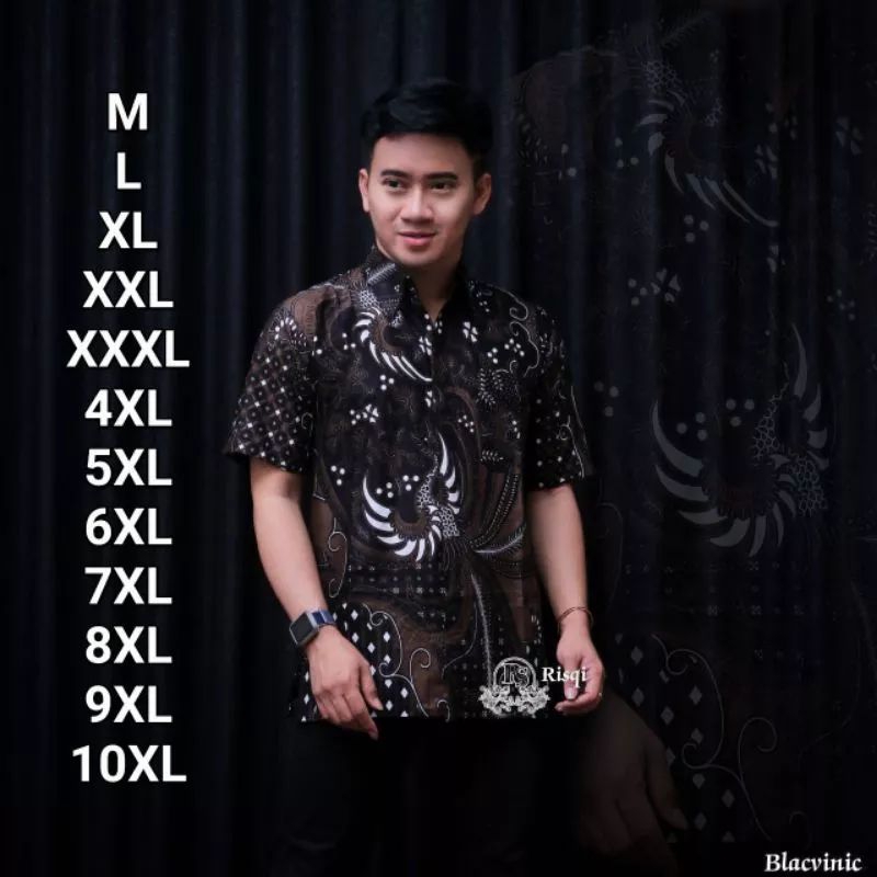Jual BATIK BIG SIZE HEM BATIK LENGAN PENDEK NEW | Shopee Indonesia