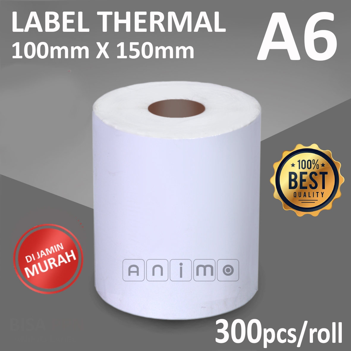 Jual LABEL THERMAL 100 X 150 isi 300 pcs- Label Barcode Direct Thermal ...