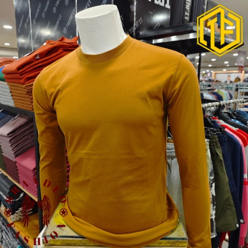 Jual TWINFIT KAOS POLOS LENGAN PANJANG TOKYO 006 CARAMEL | Shopee Indonesia